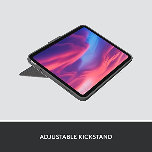 Logitech Combo Touch Detachable 10th Gen iPad Keyboard Case with Large Precision Trackpad, Full-Size Backlit Keyboard, and Smart Connector Technology - Oxford Gray