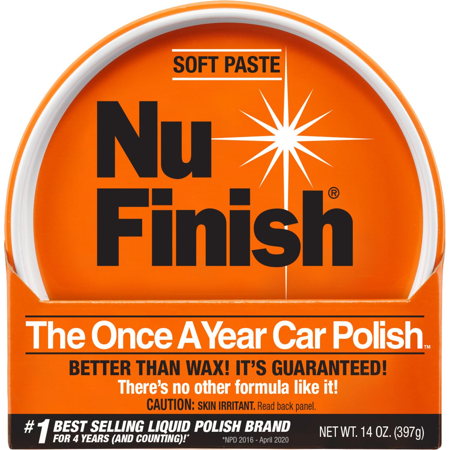 Car Polish by Nu Finish, Better Than Wax Paste Polish for Cars, Trucks, 14 Oz Each