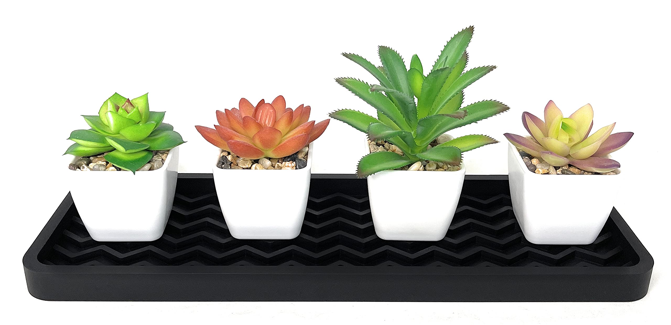 Happitasa Silicone Kitchen Sink Organizer Tray and Sponge Holder | Zigzag Style (Cool Grey, 12" x 4")