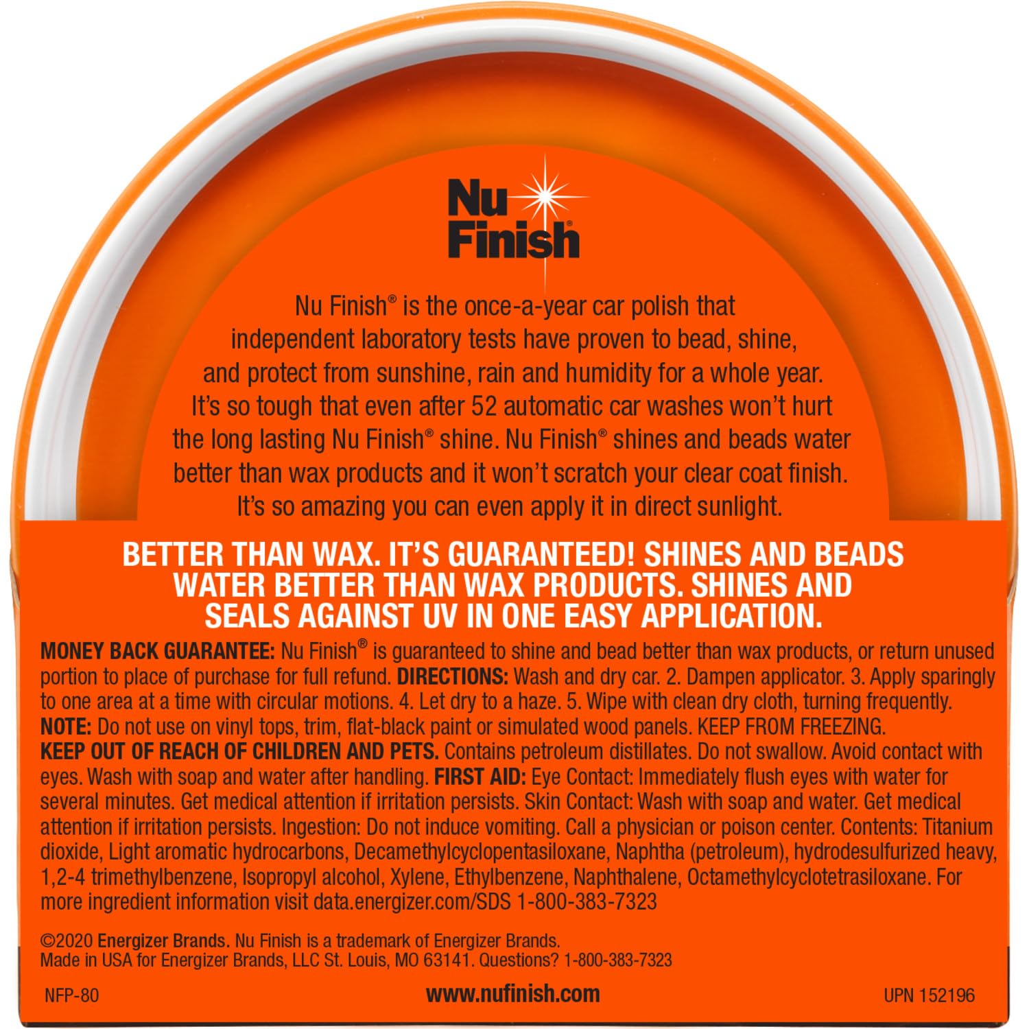 Car Polish by Nu Finish, Better Than Wax Paste Polish for Cars, Trucks, 14 Oz Each