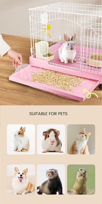 PFTIJVN 100 Pcs Disposable Rabbit Cage Liners,Guinea Pig Cage Liner Bag Leak Proof Clear Plastic Small Animals Cage Liners Bedding Litter Pan Bags for Bunny Hamster Hedgehog