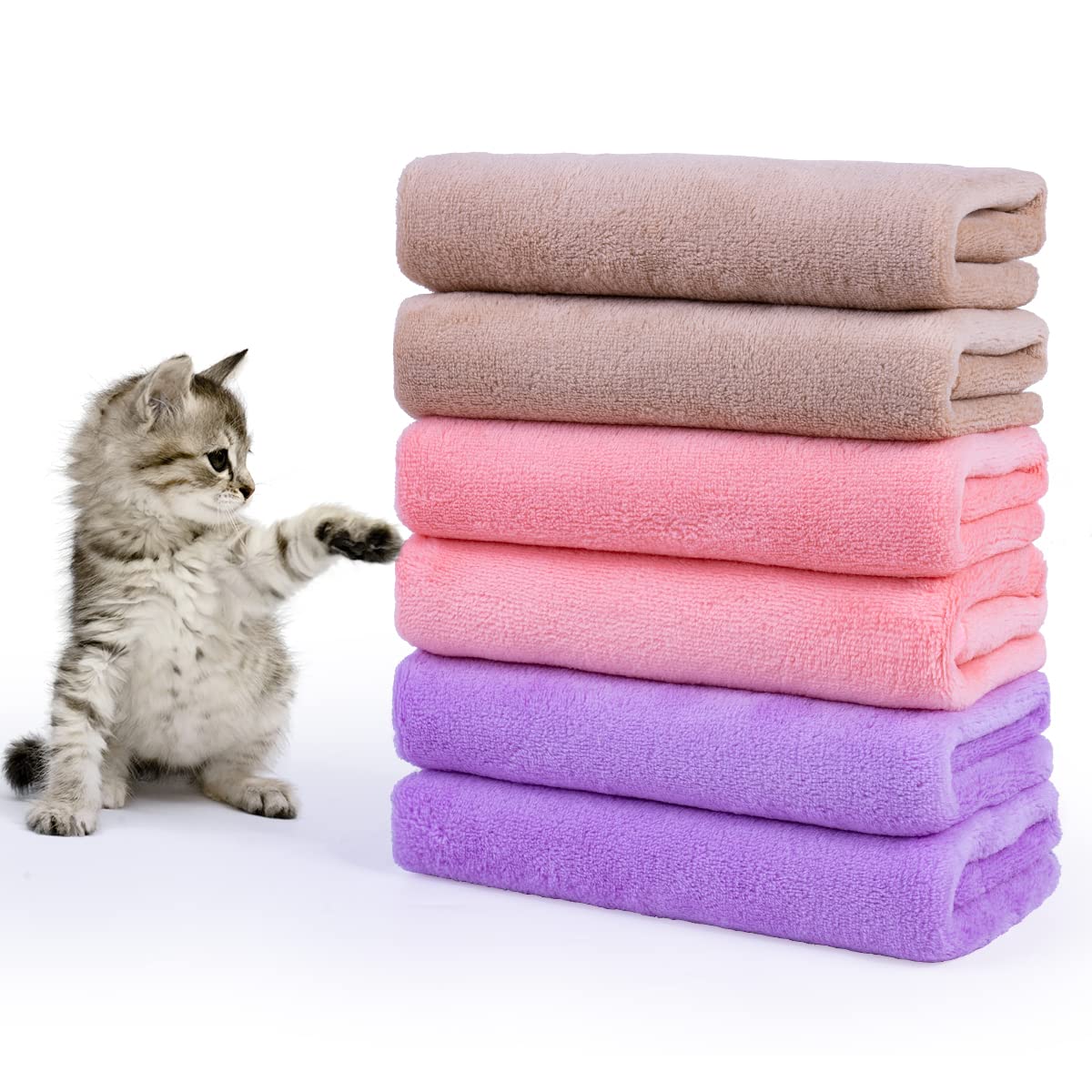 Ladadee 6 Pack Guinea Pig Blankets Soft Fleece Cage Liner for Hamster Rabbit etc Small Animal, Guinea Pig Washable Pee Pads Bedding Blankets