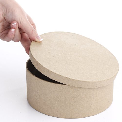 Pack of 6 Paper Mache Round Boxes - Blank Premade Papier Mache Round Shaped Cardboard Craft Boxes with Lids for Gifts, Candies and More (7" Dia x 3" h)