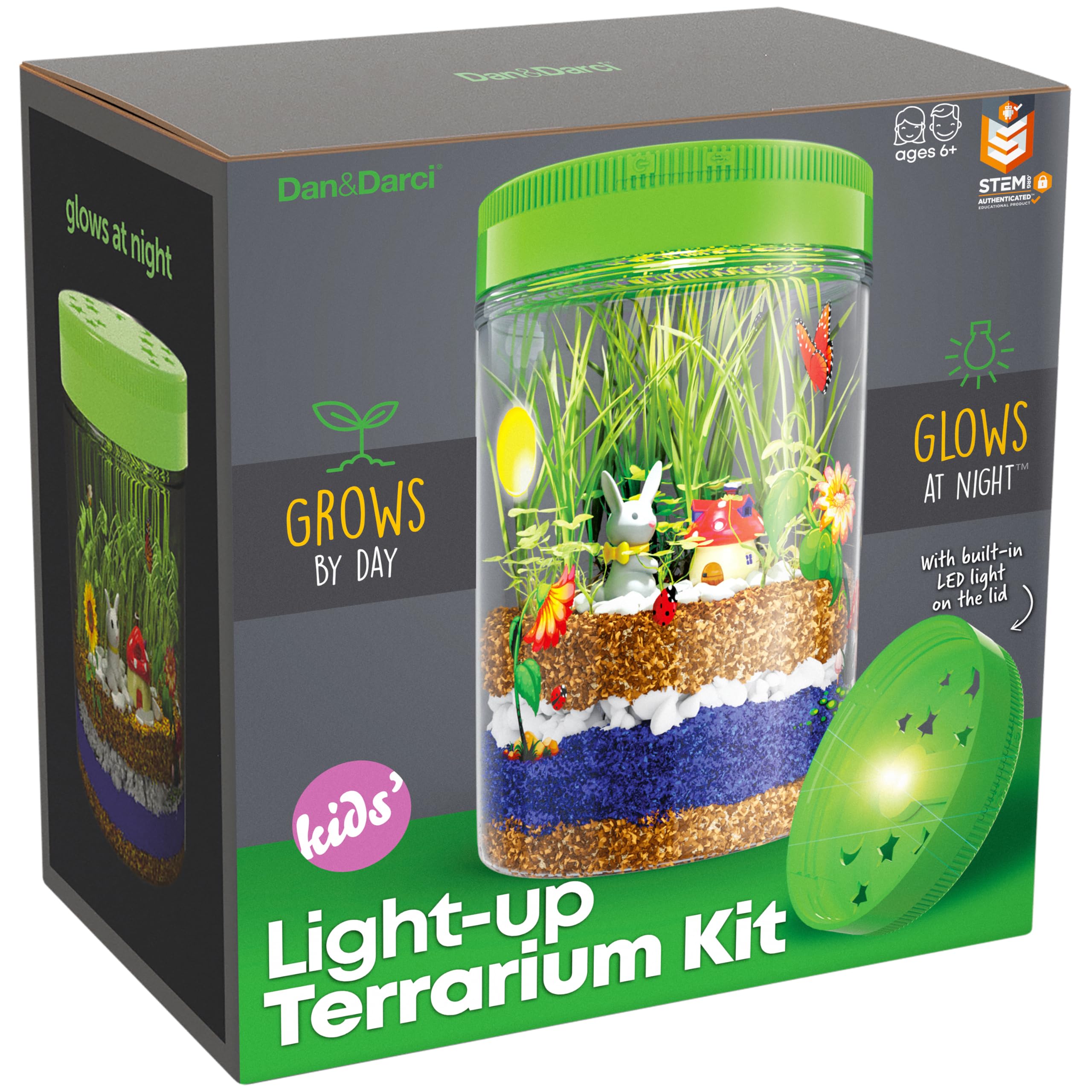 Light-Up Terrarium Kit for Kids - STEM Science Kits - Easter Gifts for Kids - Educational DIY Kids Toys for Boys & Girls - Crafts Projects Ideas for Ages 6 7 8-12 Year Old Age