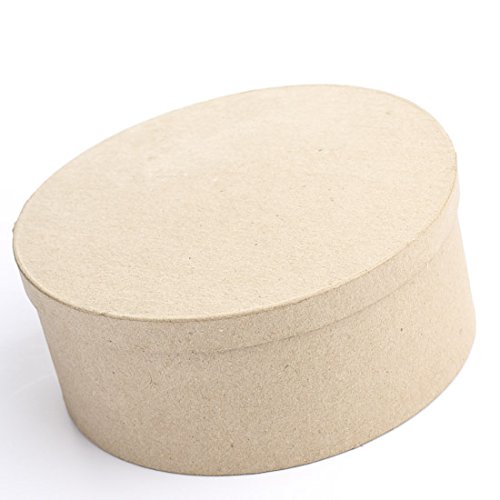 Pack of 6 Paper Mache Round Boxes - Blank Premade Papier Mache Round Shaped Cardboard Craft Boxes with Lids for Gifts, Candies and More (7" Dia x 3" h)