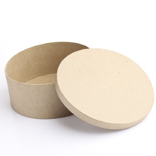 Pack of 6 Paper Mache Round Boxes - Blank Premade Papier Mache Round Shaped Cardboard Craft Boxes with Lids for Gifts, Candies and More (7" Dia x 3" h)