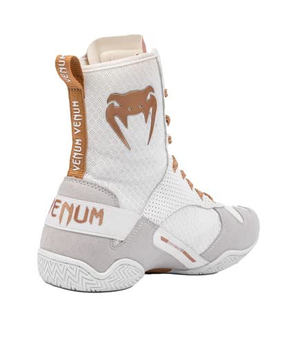Venum Mens "Elite" Boxing Shoes, White/Gold, 10 US
