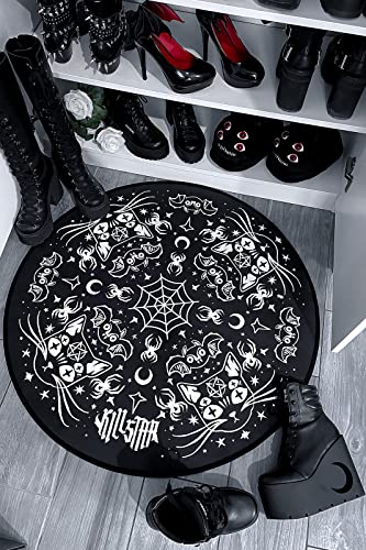Killstar Spoopy Cute Cat Bat Spider Pentagram Occult Goth Area Rug