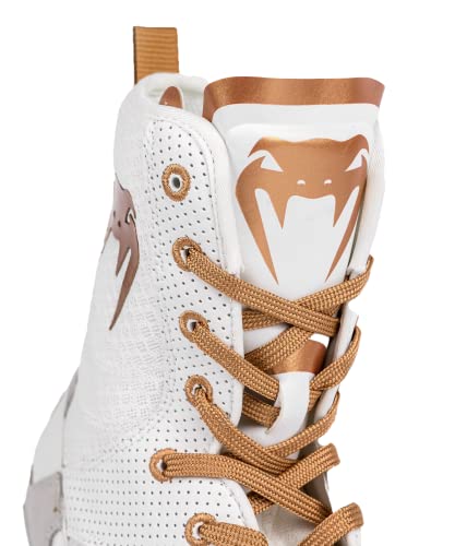 Venum Mens "Elite" Boxing Shoes, White/Gold, 10 US