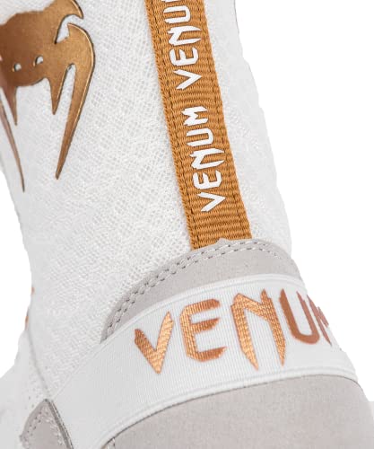 Venum Mens "Elite" Boxing Shoes, White/Gold, 10 US