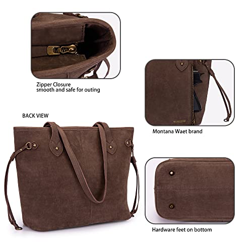 Montana West Tote Bag Concealed Carry Purses for Women Large Shoulder Handbags with Holster Coffee MWL-G002CF