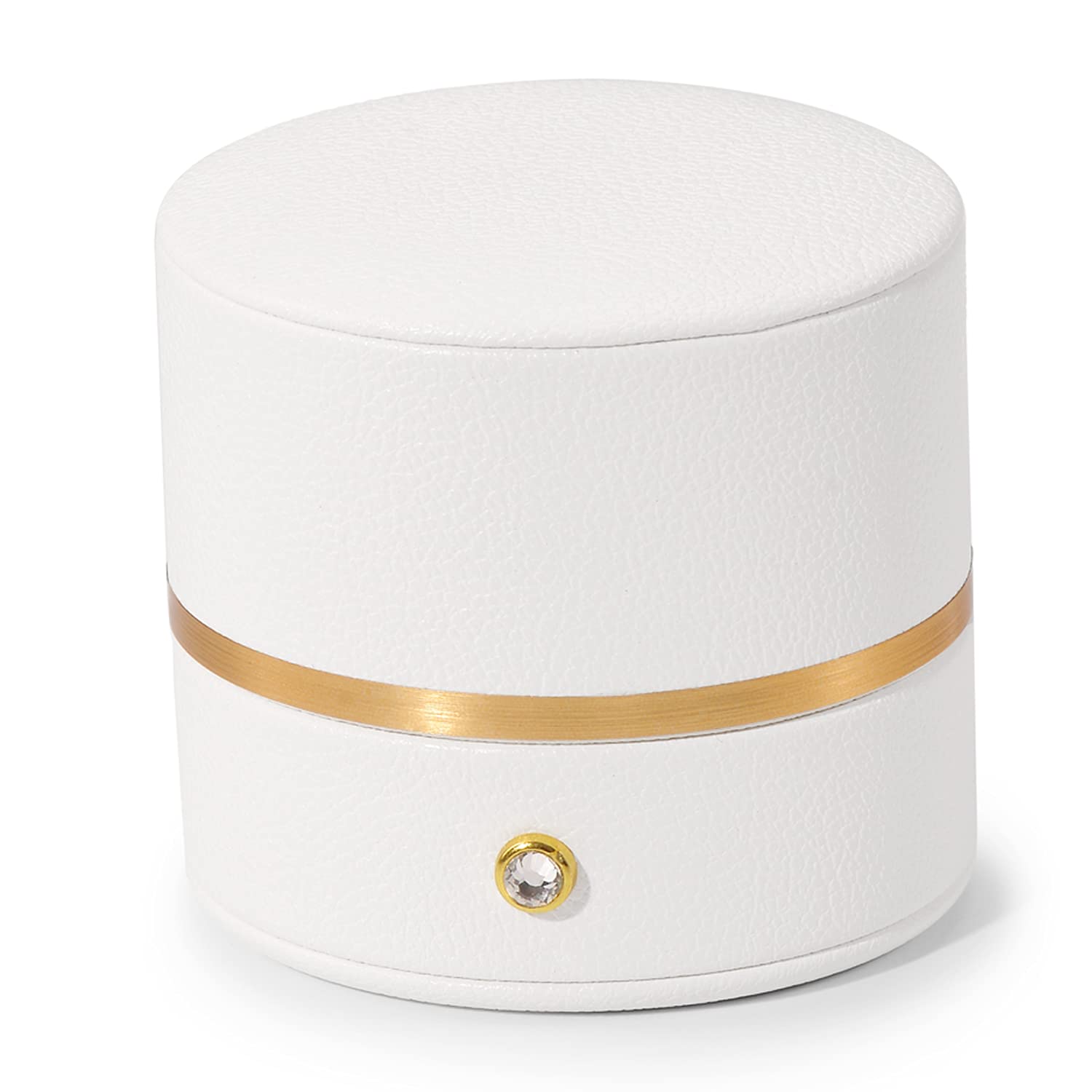 Oirlv Leather Ring Box Engagement Proposal Wedding Ring Gift Box Multifunctional Jewelry Case for Earring Necklace(White)