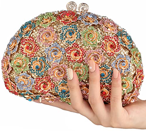 MOSSMON Crystal Evening Clutch Purses Formal Bride Wedding Party Evening Bag for Women