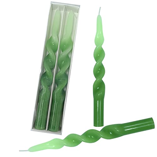 Spiral Taper Candle Dinner Candle Set 10 Inches Twisted Candlesticks 2 Color Handmade Dripless Candles Sticks for Wedding Celebration Anniversary Christmas Church