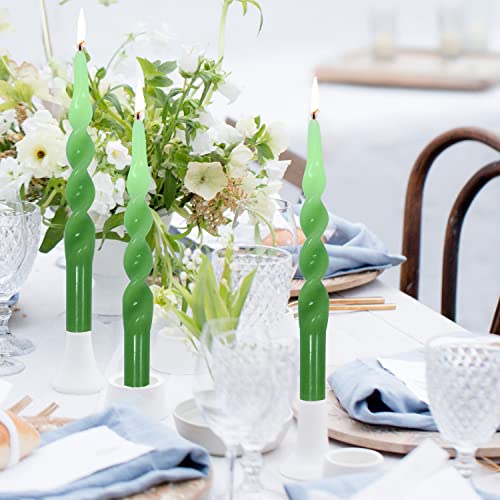 Spiral Taper Candle Dinner Candle Set 10 Inches Twisted Candlesticks 2 Color Handmade Dripless Candles Sticks for Wedding Celebration Anniversary Christmas Church