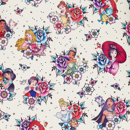 Loungefly Disney Princess Tattoo All Over Print Womens Double Strap Shoulder Bag Purse