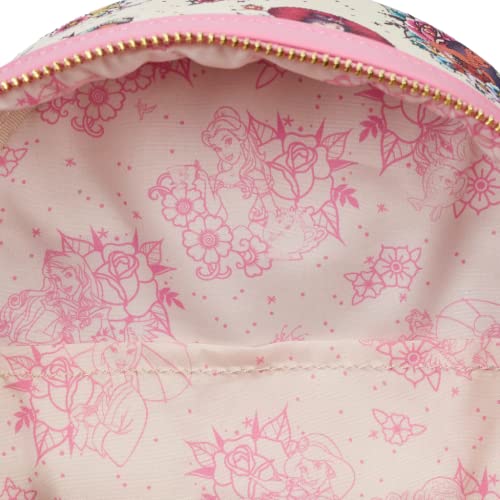 Loungefly Disney Princess Tattoo All Over Print Womens Double Strap Shoulder Bag Purse