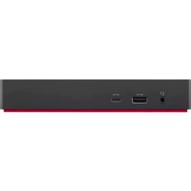Lenovo - USB-C Dock (Windows Only) - 65W with 90W Power Adapter Attached - Univ Support for Most Win 10 and Above USB-C Notebooks - Multi 4K @ 60 Hz - 2 DP, 1 HDMI, USB-C, USB-A - Black - 40B50090US