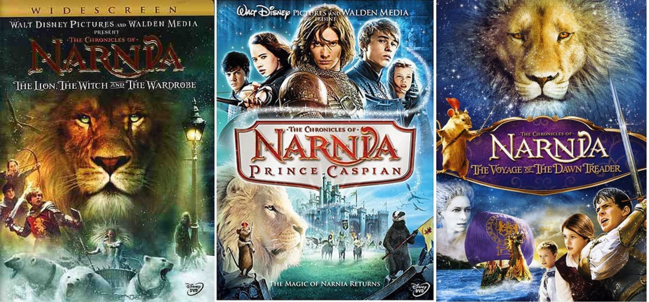 The Chronicles of Narnia Trilogy 1 2 3 (3 DVD SET, WS) Includes Glossy Print Rounded Edge 4.5 x 5.5 Inch Narnia Art Card