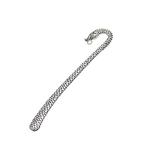 freneci 10x Metal Vintage Dragon Bookmarks with Hole Office Stationery Silver