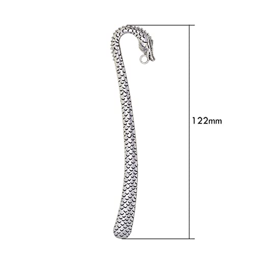 freneci 10x Metal Vintage Dragon Bookmarks with Hole Office Stationery Silver