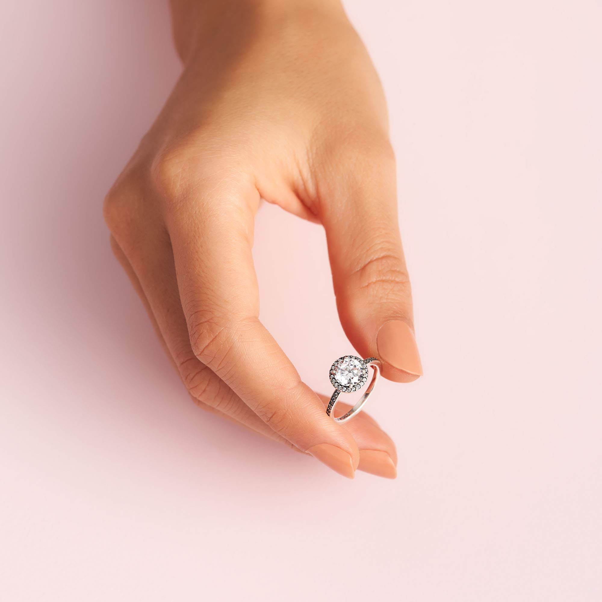 PANDORA Round Sparkle Halo Ring - Silver Ring for Women - Sterling Silver with Clear Cubic Zirconia - Gift for Her - Jewelry for Women with Gift Box - Size 8.5