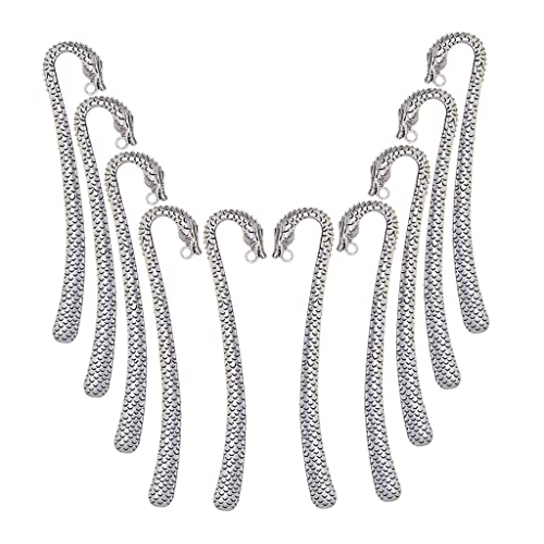 freneci 10x Metal Vintage Dragon Bookmarks with Hole Office Stationery Silver