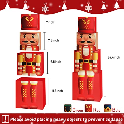 Teling 12 Pcs Christmas Nesting Gift Box Christmas Stackable Box Large Soldier Nutcracker Stacking Gift Boxes Gift Box Decorations for Christmas Wrapping Party Supplies(Nude)