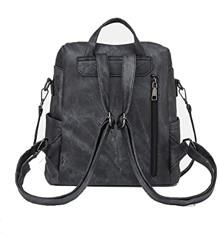 Women's Fashion Large Capacity Multipurpose Backpack Ladies Backpack Vintage Backpack (Black)