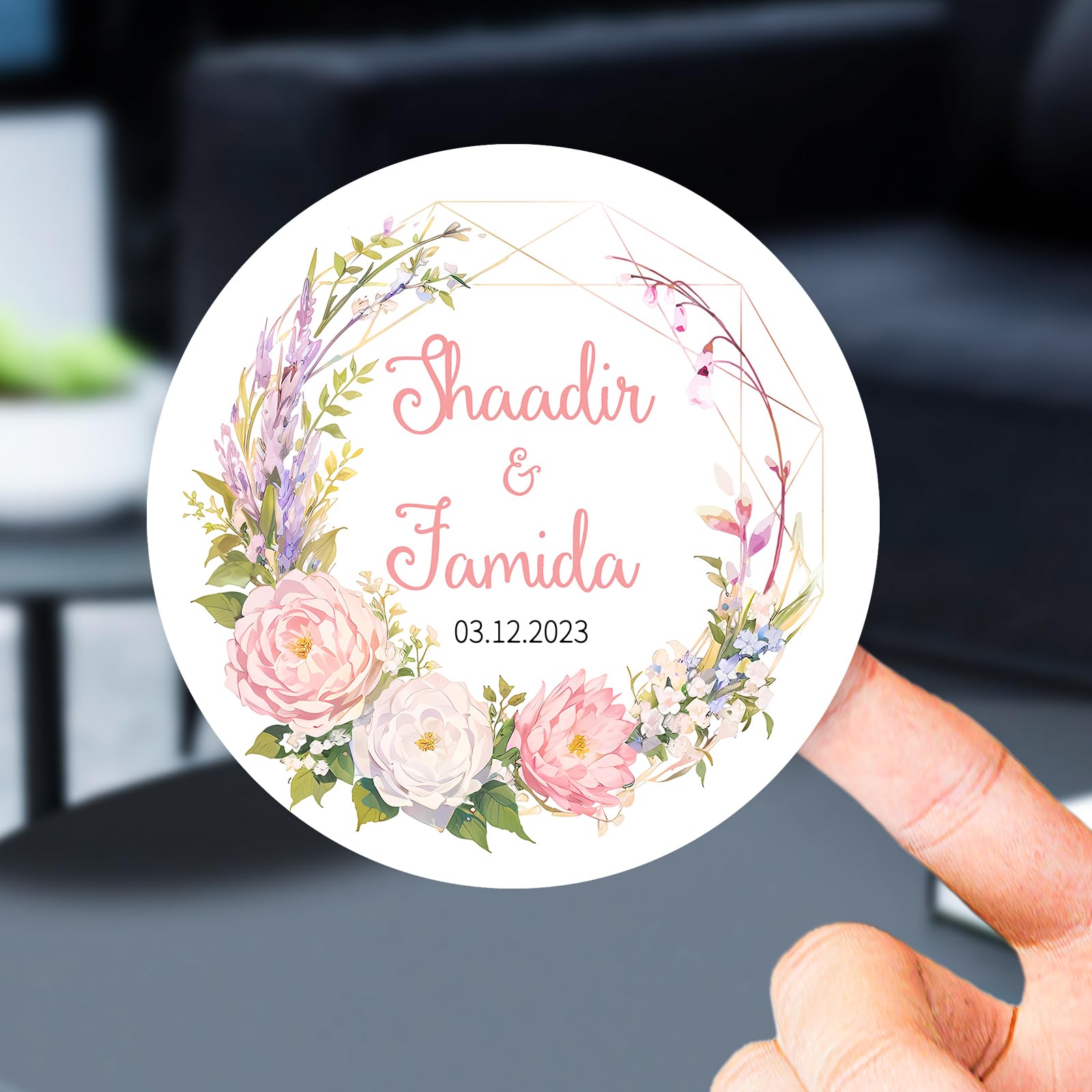 Youdian Custom Stickers Personalized Stickers Lables for Businesses Logo and Name,Birthday Party Baby Candy Candle Gift Boxes Wedding Favors Labels Thank You Stickers (Vinyl Stickers)
