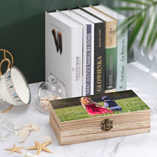 Custom Wooden Storage Box with Lid and Lock, Personalized Design Your Keepsake Box with Picture Text, Add Photo Logo Decorative Wooden Box for Home Decor Storage