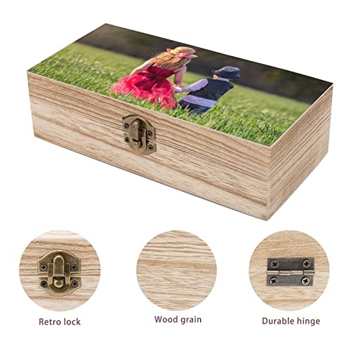 Custom Wooden Storage Box with Lid and Lock, Personalized Design Your Keepsake Box with Picture Text, Add Photo Logo Decorative Wooden Box for Home Decor Storage