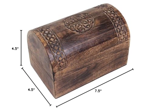 Ajuny Handcrafted Wooden Jewellery Box Organiser Multipurpose Keepsake Trinklet Storage Organizer Storage Box Case Holder Ring Necklace Earring Storage Mothers Day Gift for Women Girls