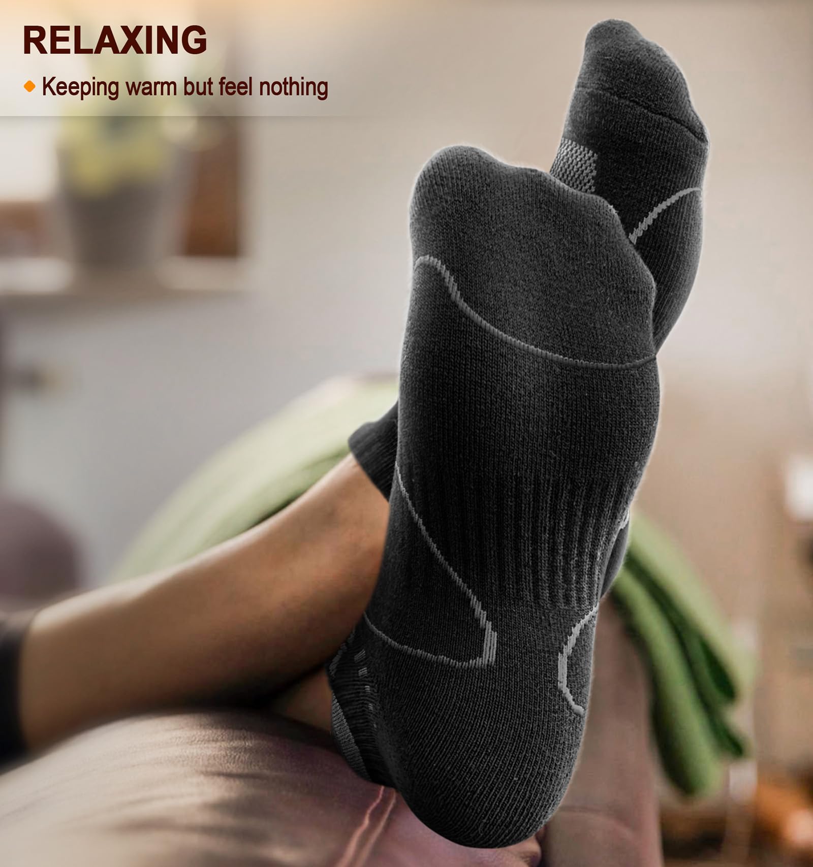 BULLIANT Men Running Socks 6Pairs-Ankle Athletic Socks Wicking Cushioned for Men Walking-Arch Compression Support(6Pairs,Shoes Size:Men 13-15)