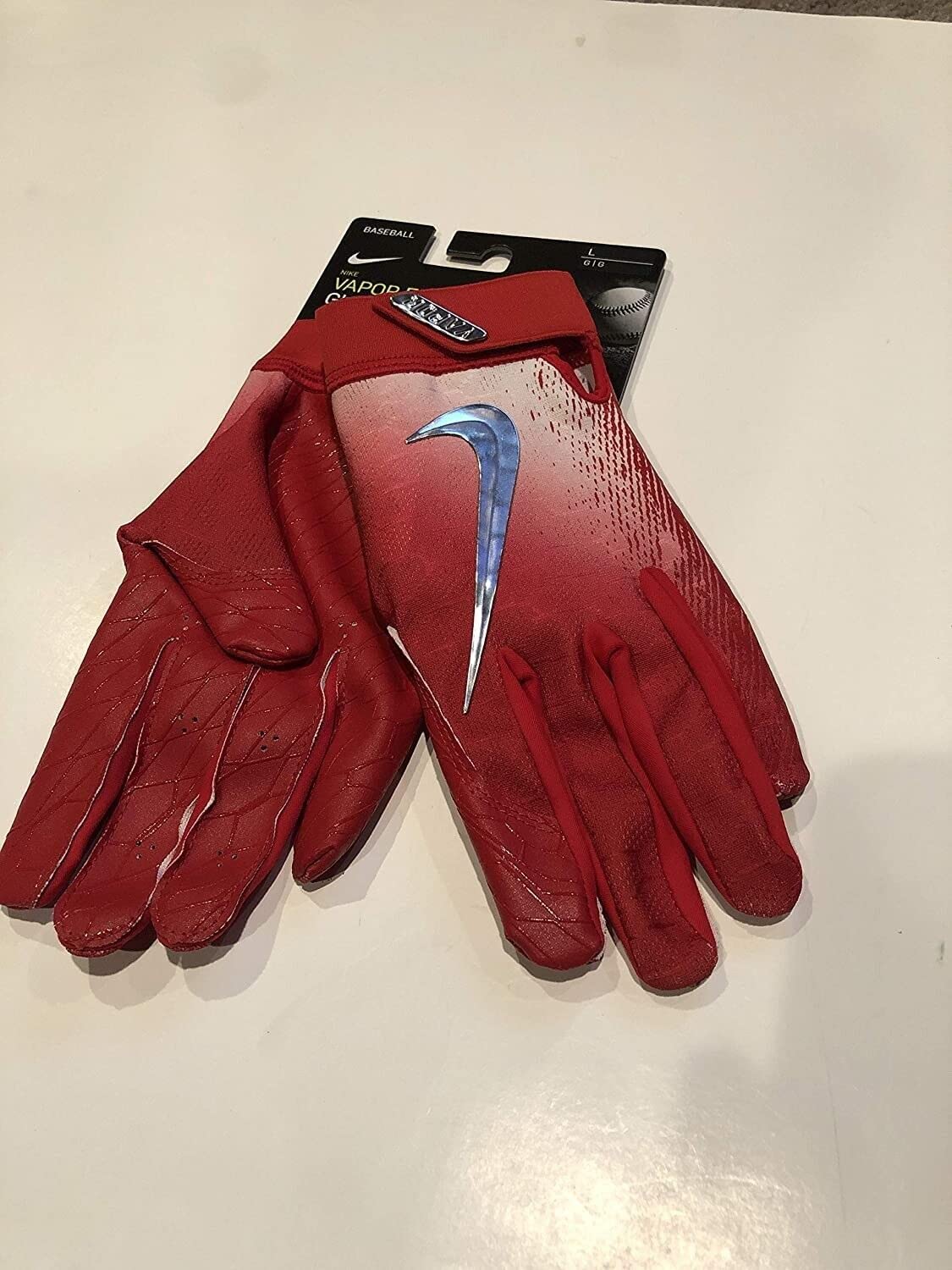 Nike Men's Vapor Elite Batting Glove Red/White Size Medium