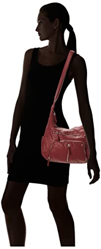 Bueno of California Grainy Washed Organzier Shoulder Bag, Wine