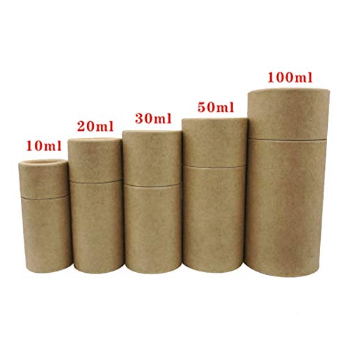 Empty Kraft Paper Jar Tube Cardboard Boxes,Essential Oil Bottle Packaging Box Gift Paper Tube Packing Box With Lid Round Paper Cardboard Boxes,5pcs (100ML)