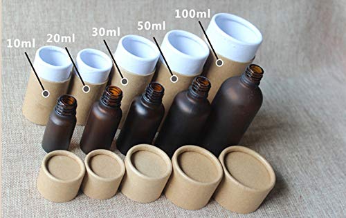 Empty Kraft Paper Jar Tube Cardboard Boxes,Essential Oil Bottle Packaging Box Gift Paper Tube Packing Box With Lid Round Paper Cardboard Boxes,5pcs (100ML)