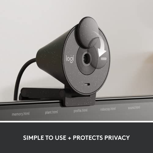 Logitech Brio 305 Full HD 1080P Webcam with Privacy Shutter, Mono Noise Reduction Mics, USB-C, Auto Light Correction, Works with Zoom, Microsoft Teams, Google Meet