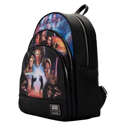 Loungefly Star Wars Trilogy 2 Triple Pocket Womens Double Strap Shoulder Bag Purse