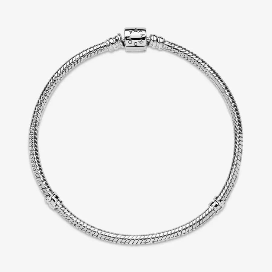 PANDORA Moments Barrel Clasp Snake Chain Bracelet - Silver Bracelet for Women - Sterling Silver - 7.9" - With Gift Box