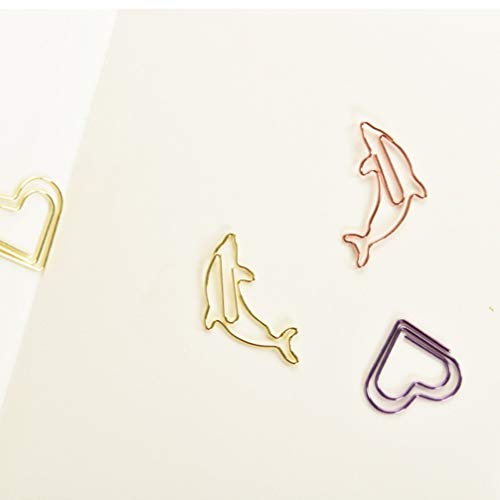 NUOBESTY 20Pcs Love Heart Shaped Paper Clips Holder Metal Note Clips Bookmark Marking Clamp Page Marker Document Organizing Clip for Office School Wedding Decoration Purple