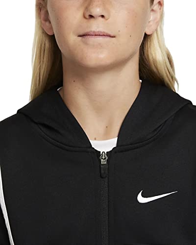 Nike Boy's Elite Full Zip Hoodie (Little Kids/Big Kids) Black/Black/White/White LG (14-16 Big Kid)