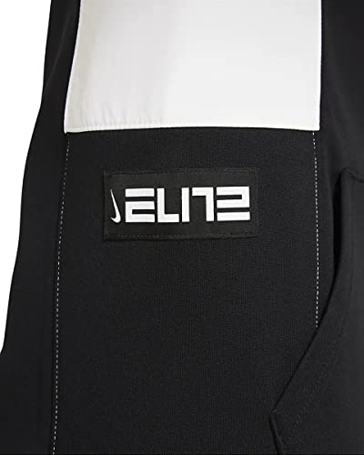 Nike Boy's Elite Full Zip Hoodie (Little Kids/Big Kids) Black/Black/White/White LG (14-16 Big Kid)
