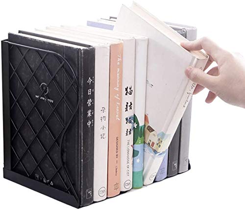 DengHU Bookeds,Adjustable Bookends Table Desktop Desk Expandable Adjustable Bookcase Bookend for Heavy Books Holder for Desk Book Stand Heavy Duty Bookend (White)
