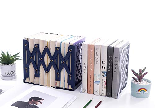 DengHU Bookeds,Adjustable Bookends Table Desktop Desk Expandable Adjustable Bookcase Bookend for Heavy Books Holder for Desk Book Stand Heavy Duty Bookend (White)