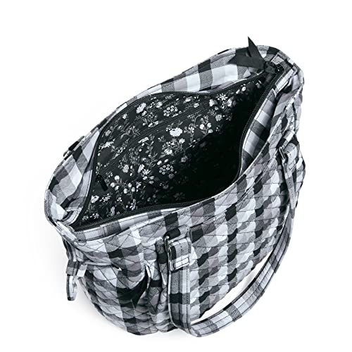 Vera Bradley Women's Cotton Glenna Satchel Purse, Kingbird Plaid, One Size