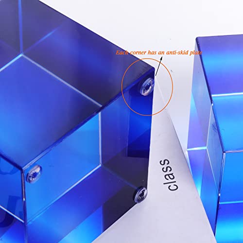 LONGWIN Crystal Bookends Decorative Heavy Duty Book End for Shelves Non Skid Bookends Book Stopper for Heavy Books - Teacher Appreciation Gifts Pack of 1 Pair