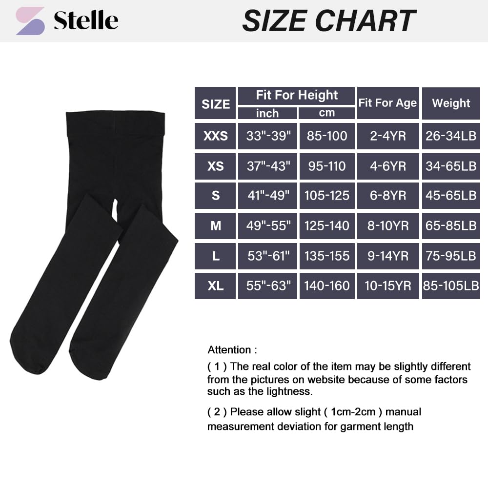Stelle Girls Ballet Dance Students School Footed Tight (Toddler/Little Kid/Big Kid)(BP+WT+BK,6-8 Years)