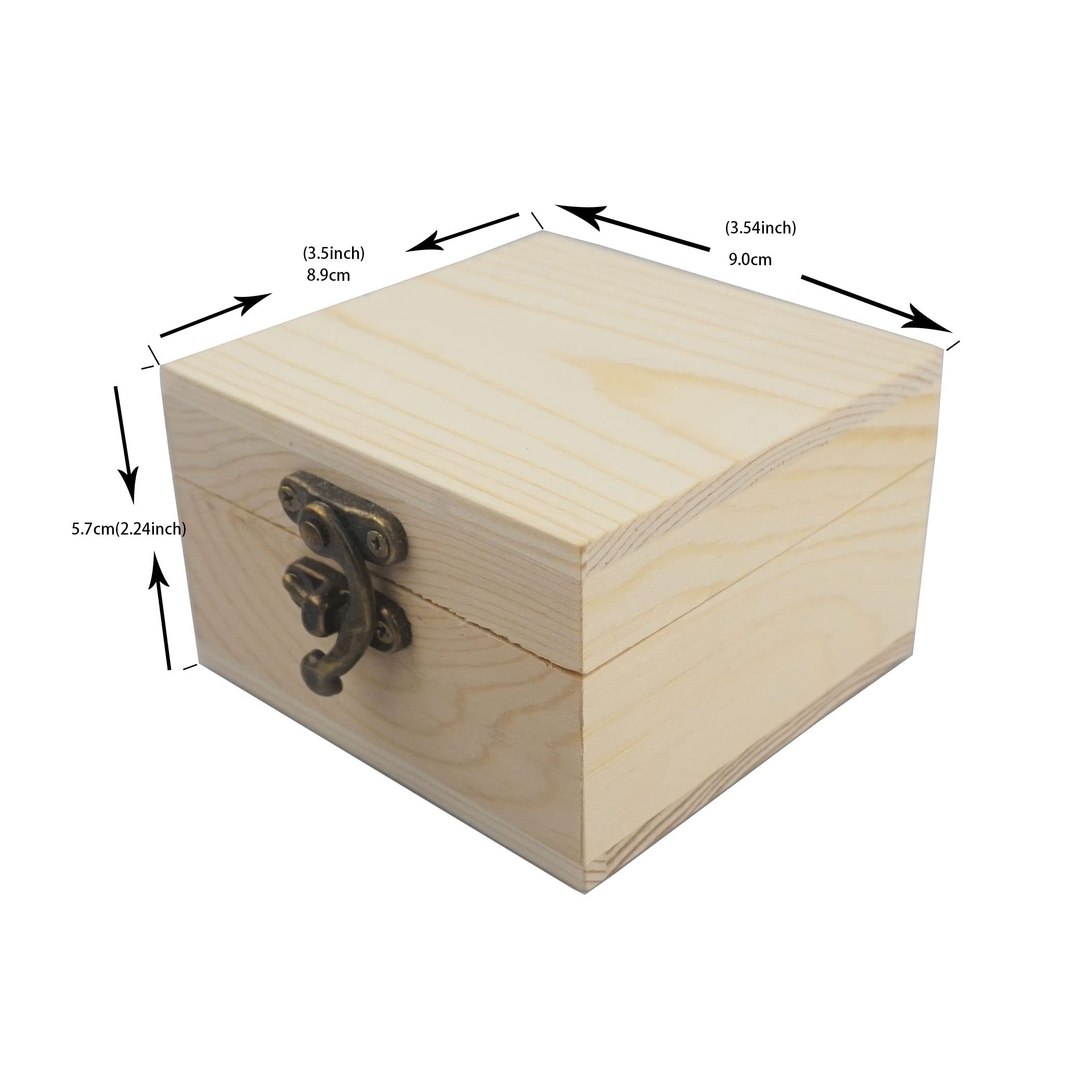 LONMAIX Wooden Box for Your Gift Jewelry Watch Unfinished Wood Box (Wooden)